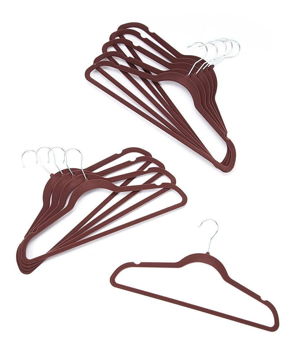 50 Pack Clothes Hangers Chocolate Velvet Hangers Clothes Hanger Ultra ...