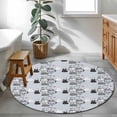 Easter Rabbits Area Rugs 3ft Spring Black Grey White Bunny Heart Blue ...