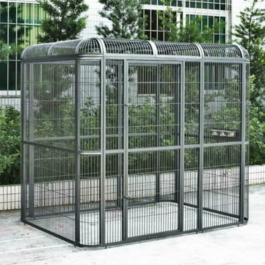 Walnest Outdoor Extra Large Bird Aviary Silver Black Large Parrots ...