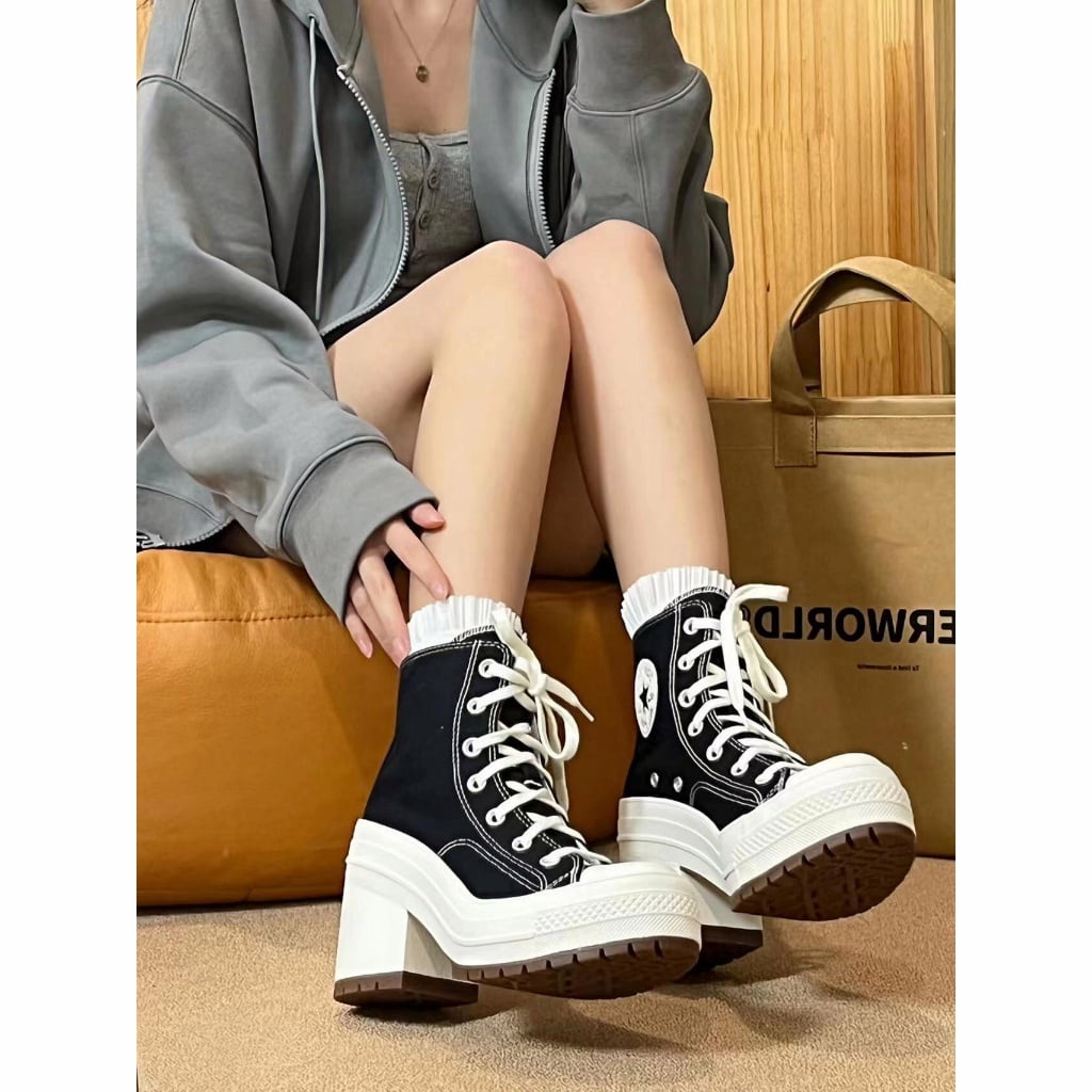 Converse Chuck 70 De Luxe Talón Suela Gruesa Bizcocho retro Tacones ...