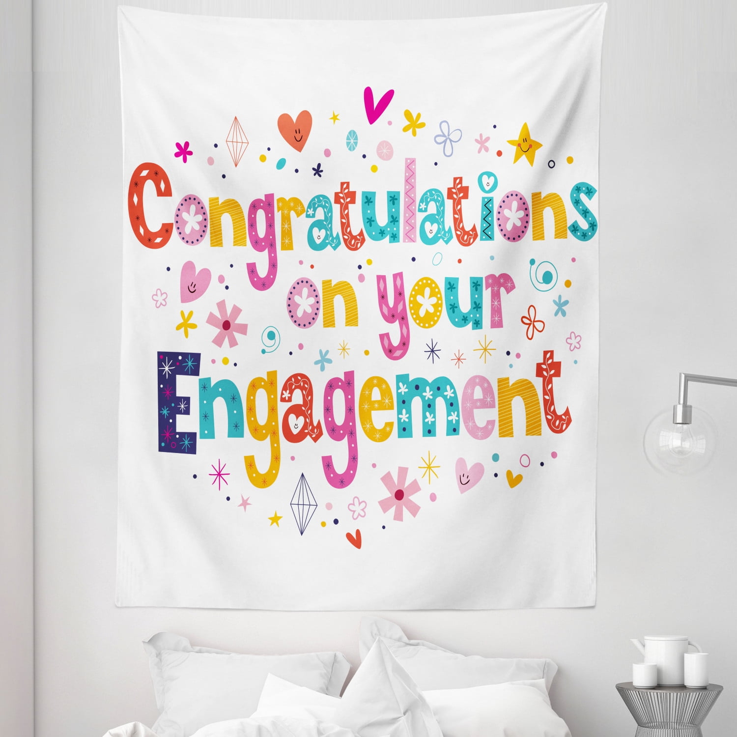 Colorful Tapestry, Congratulations Theme Hearts Spots Floral Detail Art ...