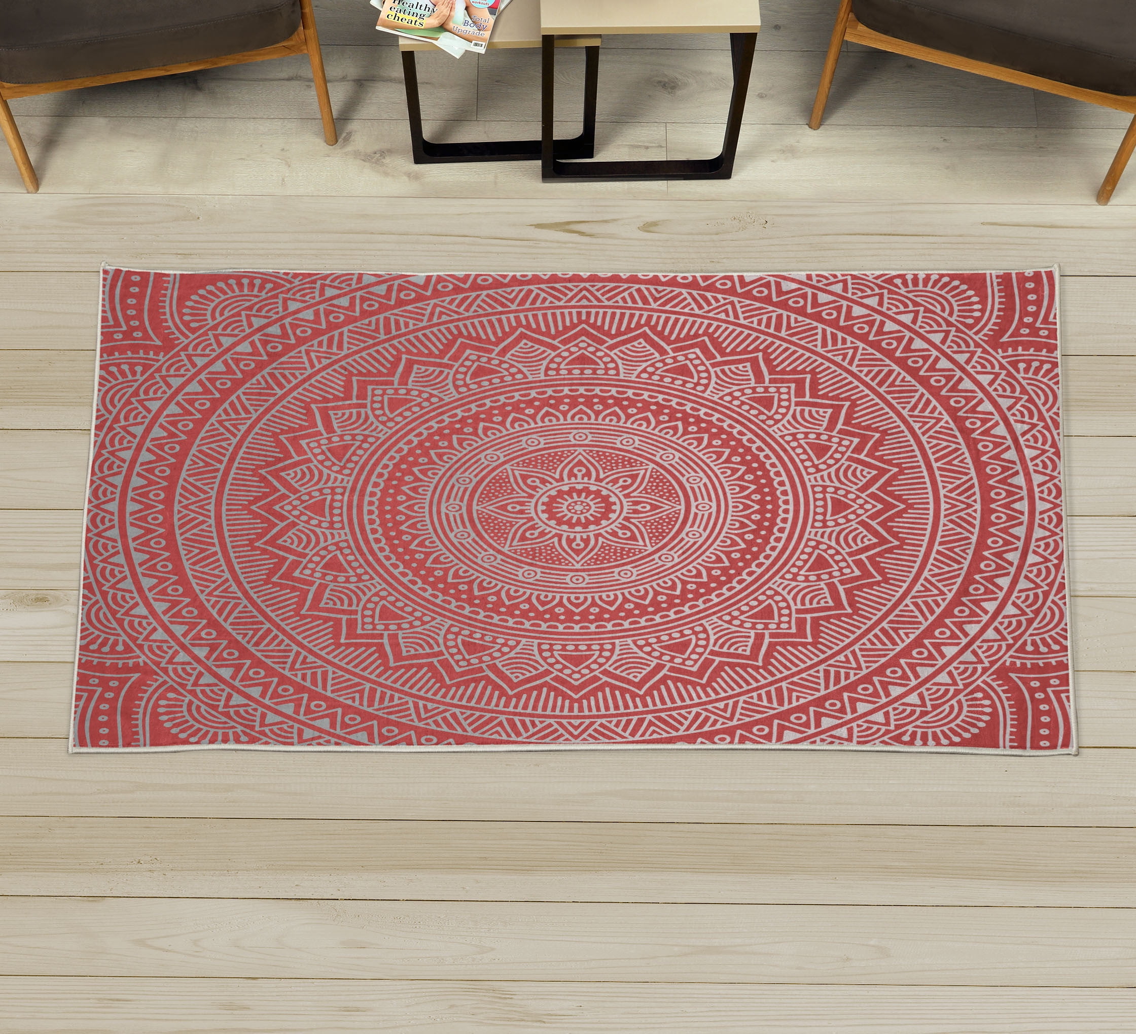 Mandala Decorative Rug, Abstract Floral Design with Themes Native South ...