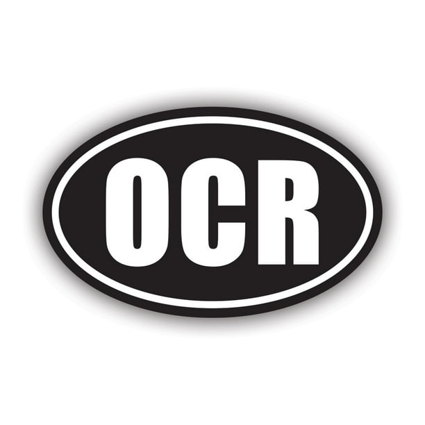 Black Oval OCR Sticker Decal - Self Adhesive Vinyl - Weatherproof ...