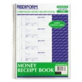 Rediform Office Products Spiral-Bound Unnumbered Money Receipt Book, 7 ...