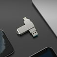 KEXIN 256GB USB 3.0 Flash Drive, 3-in-1 Memory Stick for iPhone, iPad ...