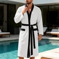 cllios Mens Bathrobe Lightweight Color Block Comfy Kimono Spa Robe Bath ...