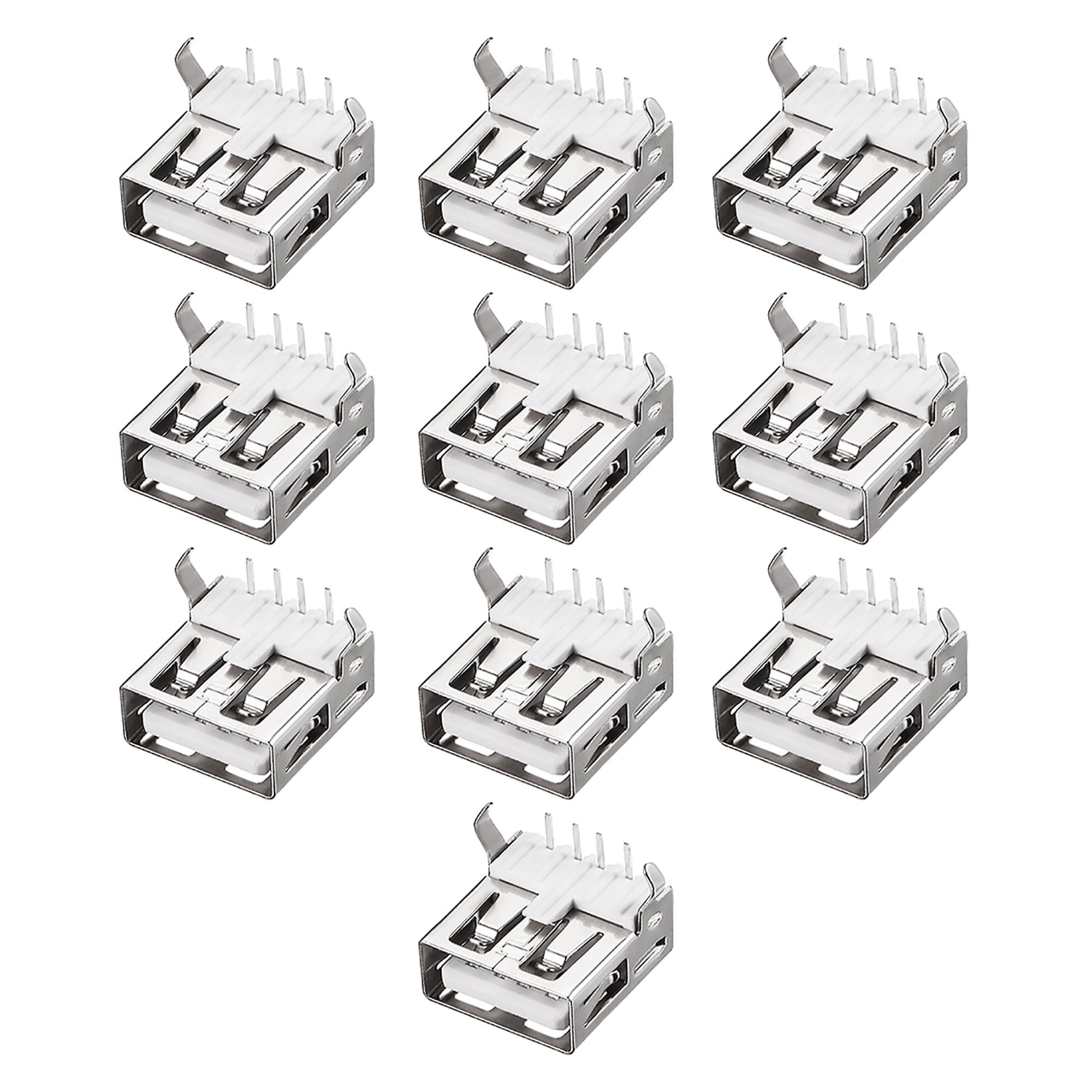 PCB USB Connector 2.0 Type-A Female Jack 90 Degree Soldering Bend Foot ...