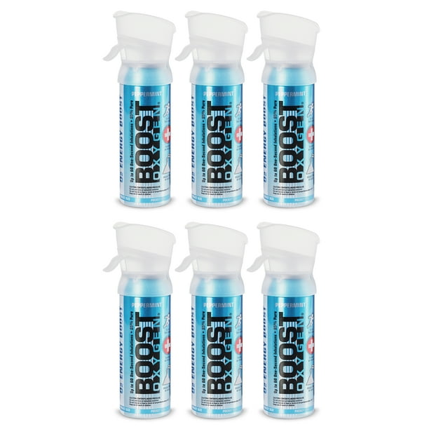 Boost Oxygen 3L Pocket Sized Canned Oxygen with Mouthpiece, Peppermint ...