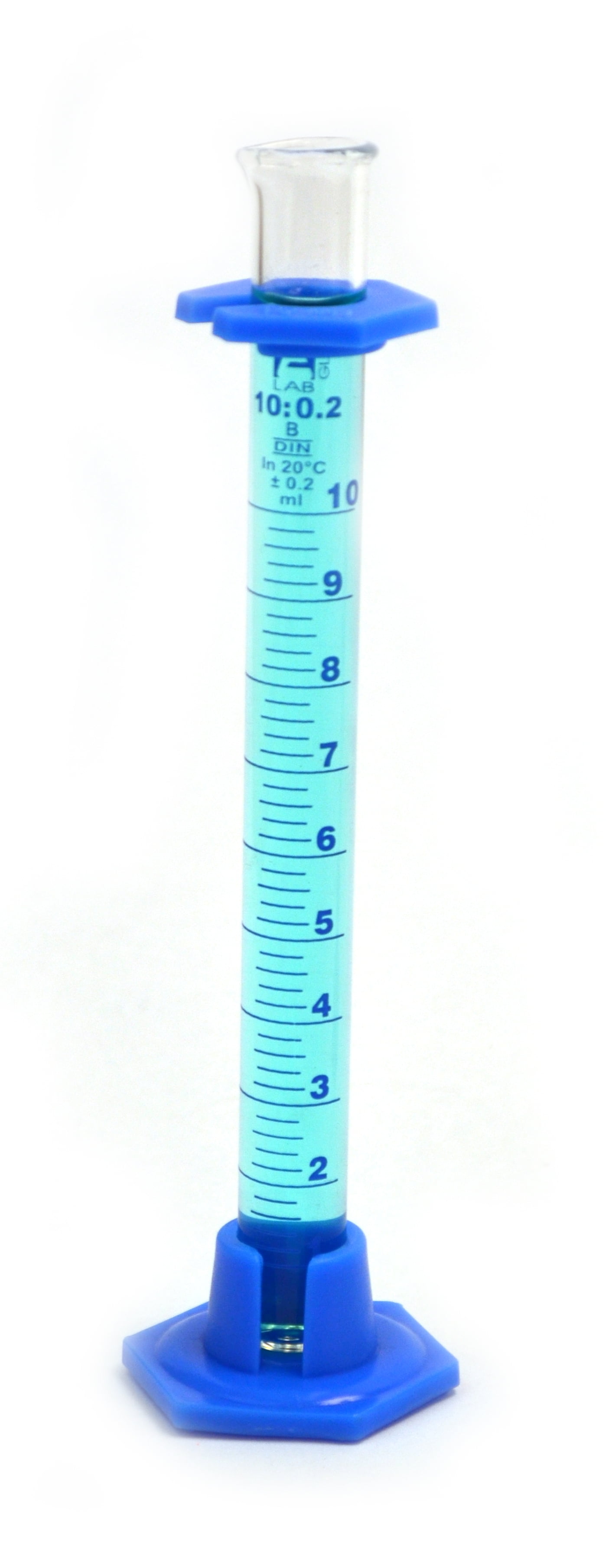10ml Graduated Cylinder w/ Guard ; Class B Eisco Labs Borosilicate ...