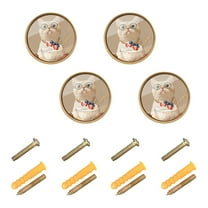 4 Pcs 32mm Diameter Round Cabinet Hardware Knob Zinc Alloy Furniture ...
