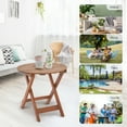Ktaxon 18" Acacia Wood Round Folding Side Table, Portable Wooden ...