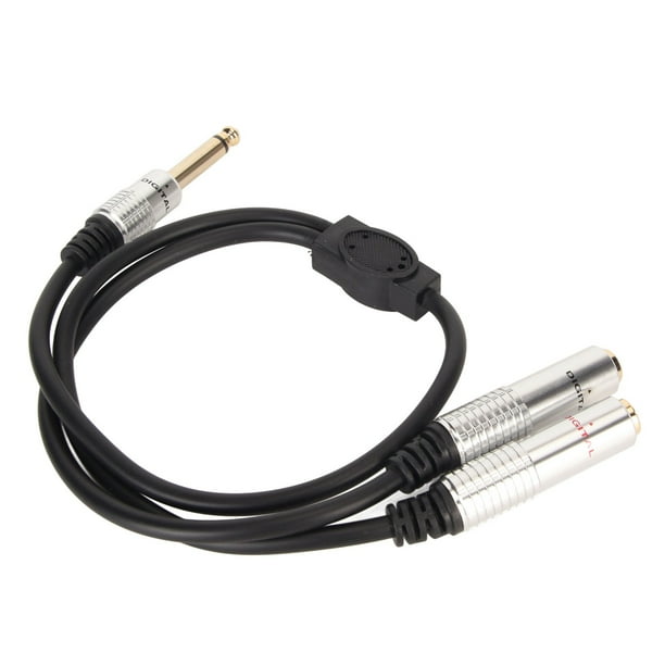 6.35mm Mono Male Plug To Dual 6.35mm Female Jack Cable, 19.7in Stereo 6 ...