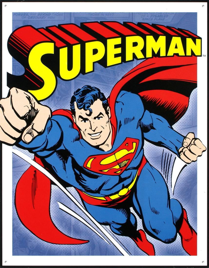 Superman Tin Sign - 12.5x16 - Walmart.com