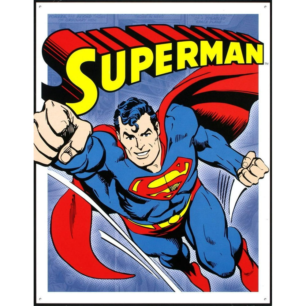 Superman Tin Sign - 12.5x16 - Walmart.com - Walmart.com