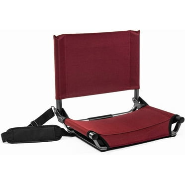 Seamander Extra Wide Reclining Stadium Chair, Large, Padded Back ...