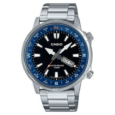 Casio Men's Solar Powered Analog Watch, Black Dial, Water Resistant ...