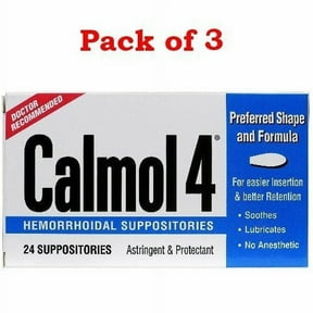 ResiCal Calmol 4 Hemorrhoidal Suppositories, 24 Count HSA/FSA Eligible ...