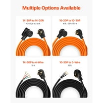 10 Ft 4-Prong Dryer Power Cord Extension NEMA 14-30P to 14-30R 30 Amp ...