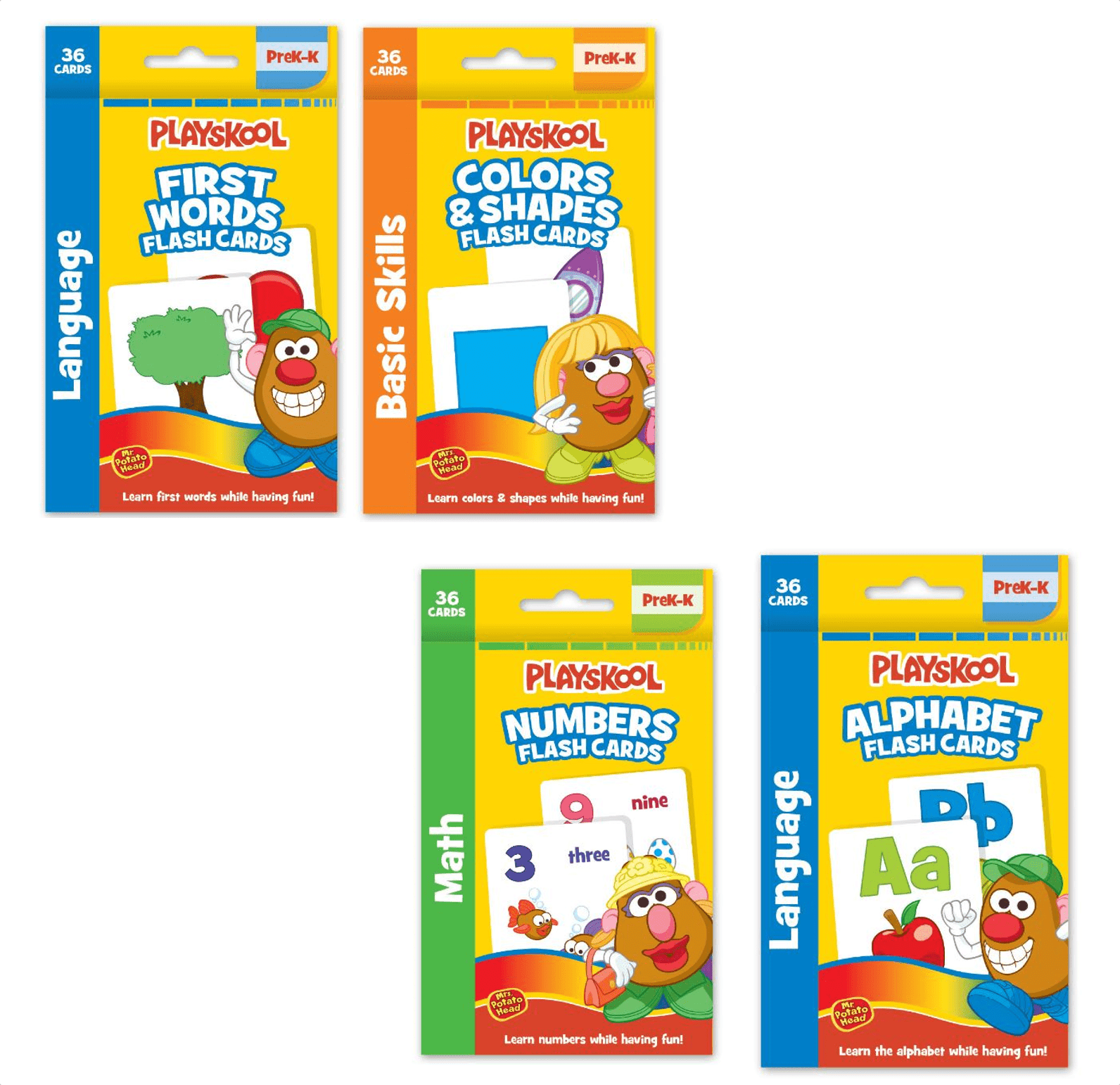 Flash Cards For Toddlers Numbers Alphabet Colors First Words Mr. Potato ...