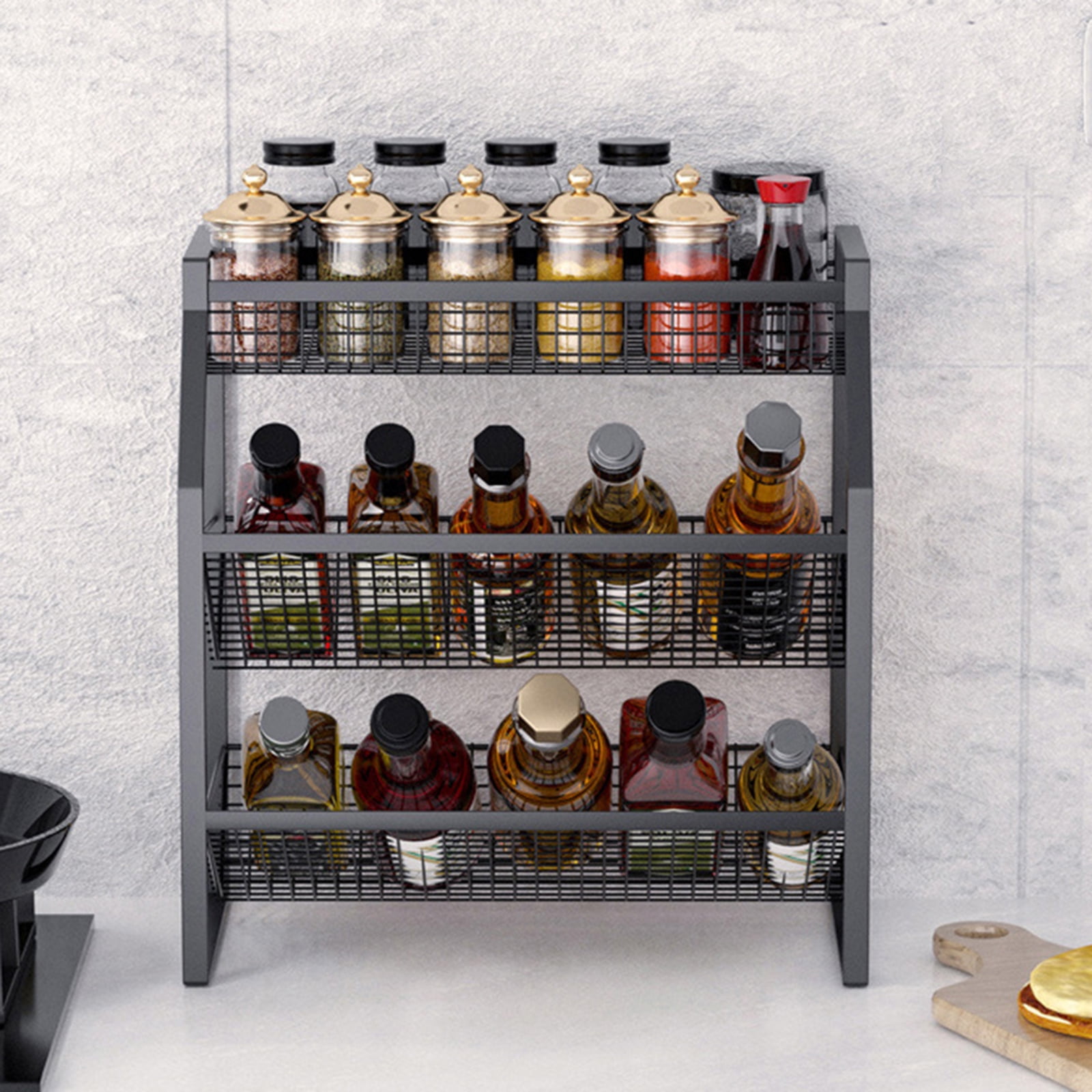 3 Tier Spice Rack Bathroom Countertop Storage Shelf Bathroom Shelf ...