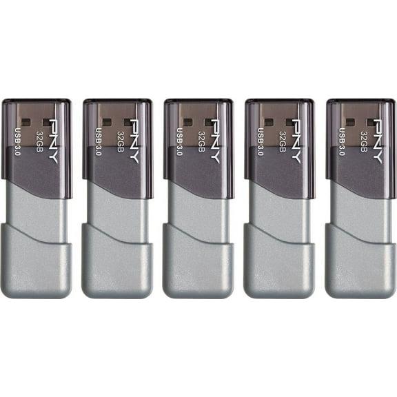 PNY 32GB Turbo Attaché 3 USB 3.0 Flash Drive 5-Pack - Walmart.com