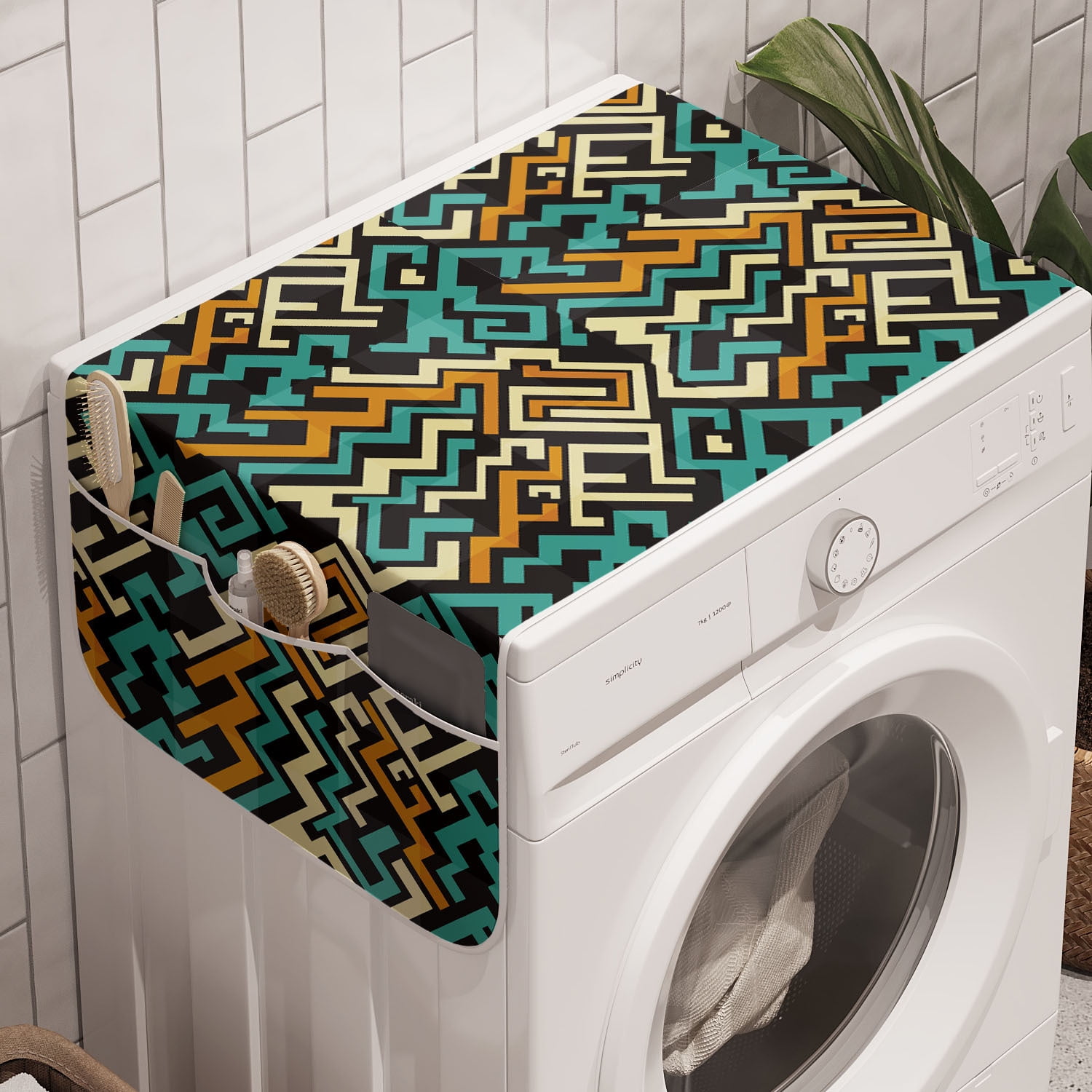 Geometric Washing Machine Organizer, Abstract Modern Future Inspiration ...