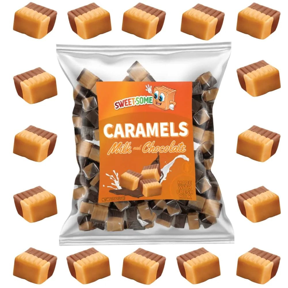 SWEETSOME Caramel Squares - Milk and Chocolate Caramel Candy ...