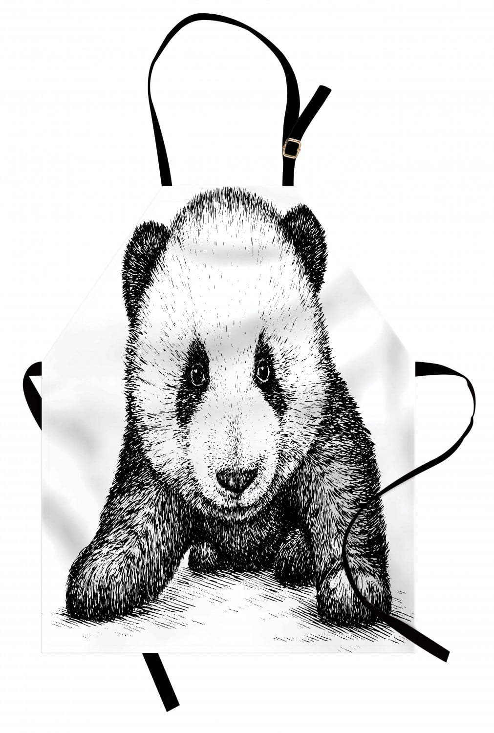 Panda Apron Baby Panda Bear Illustration Sketch Style Artwork Asian ...