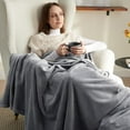 Bedsure Light Fluffy Fleece Throw Blanket for Couch, Grey - Cozy Soft ...