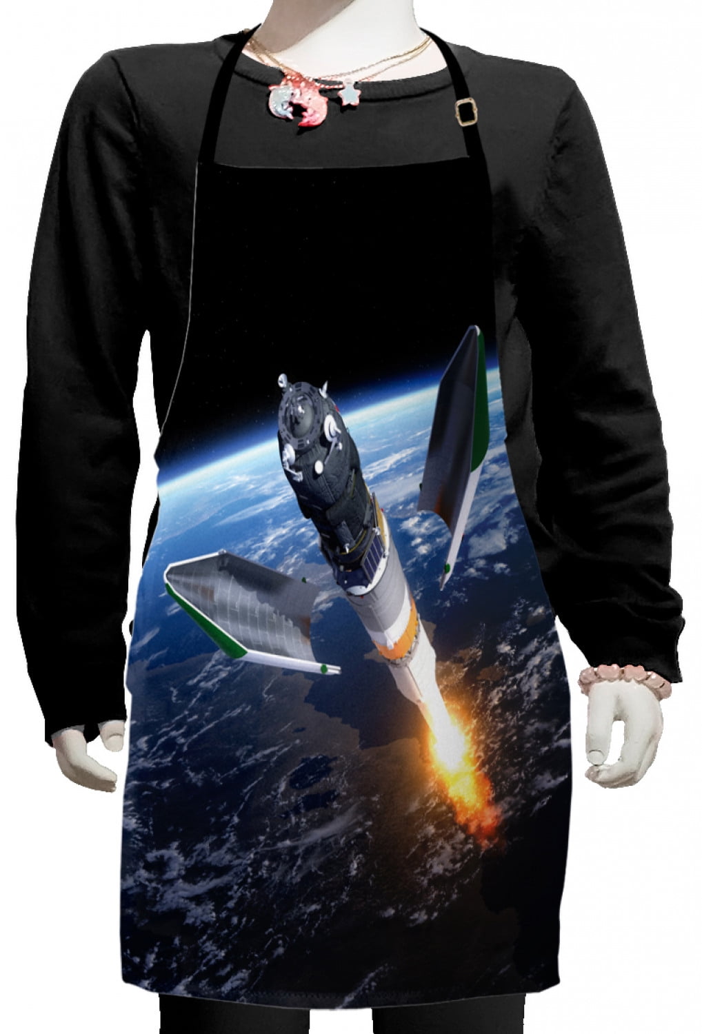 Outer Space Kids Apron, Launch of Cargo Spacecraft in Progress Rocket ...