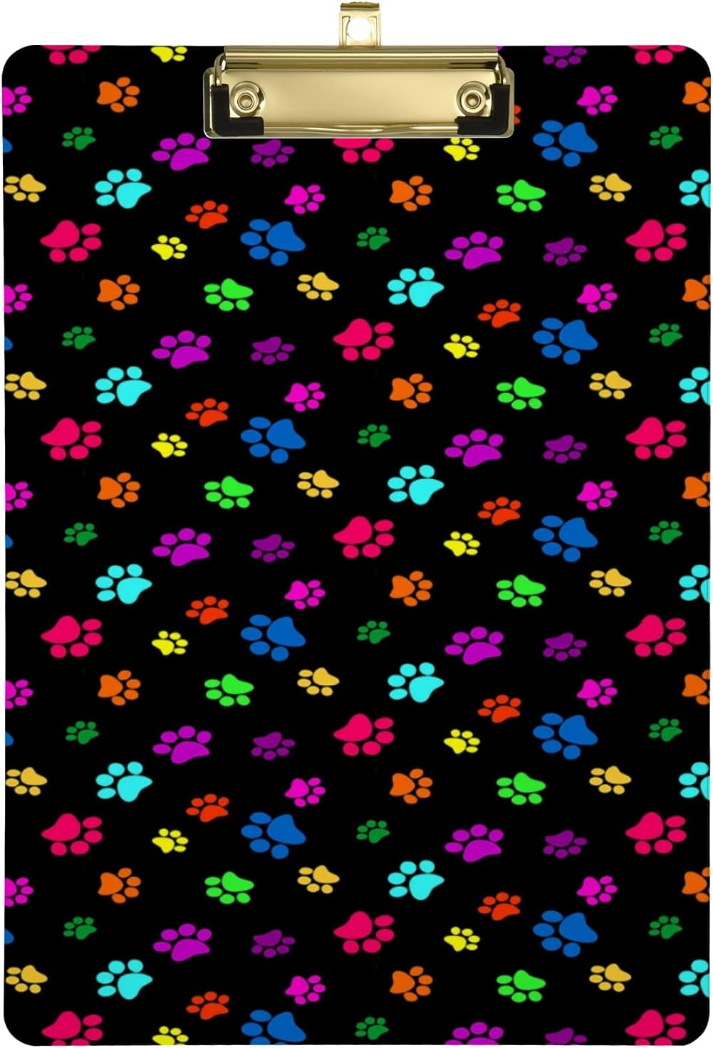 FMSHPON Colorful Dog Paw Print Clipboard Hardboard Wood Nursing Clip ...