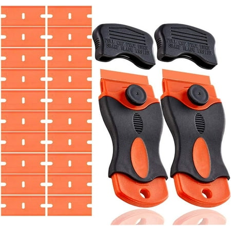 Premium 1.5" Plastic Locking Razor Blade Scraper with Safety Cap and ...