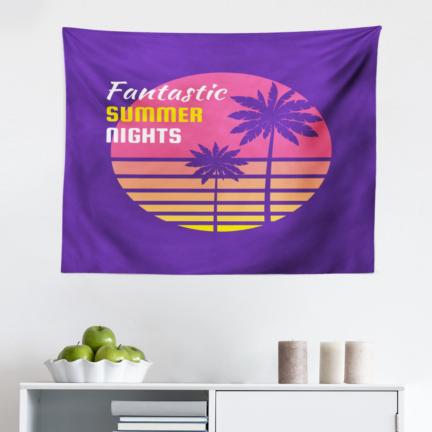 Vintage Florida Tapestry, Miami Summertime Coast Ocean Love Typography ...