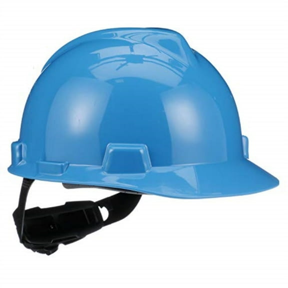 MSA 475368 V-Gard Full-Brim Hard Hat With Fas-Trac III Ratchet ...