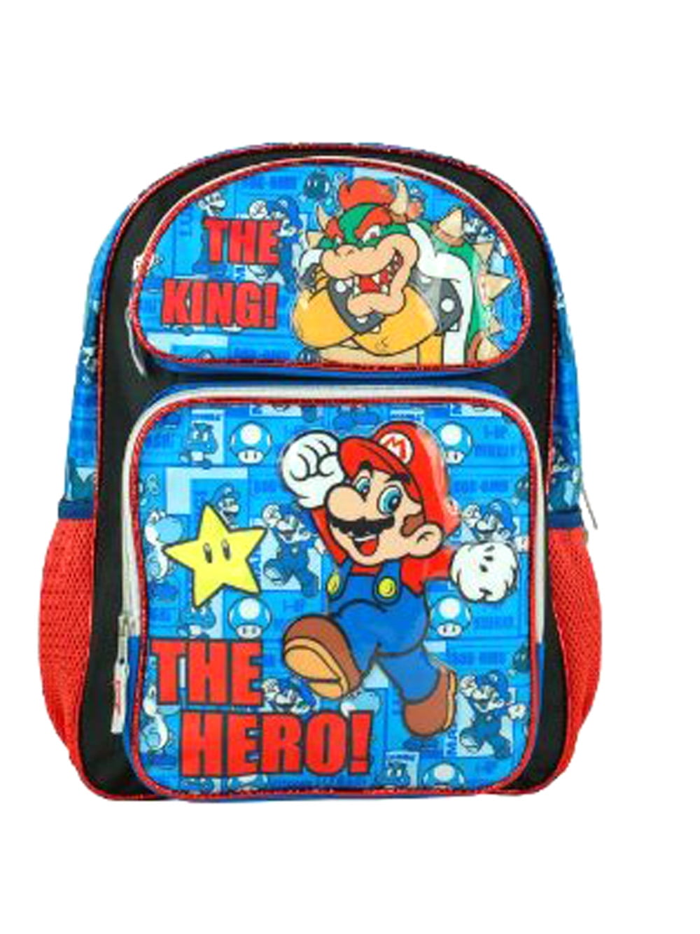 Super Mario 16 Full Size School Backpack (Blue/black) - Walmart.com
