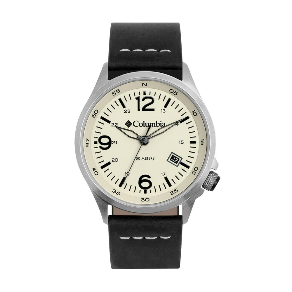 Columbia - Columbia Men's Canyon Ridge Black Leather Strap Watch CSC02 ...