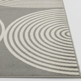 Loomaknoti Tecopa Milburm 2' x 7' Grey Geometric Outdoor Runner Rug ...