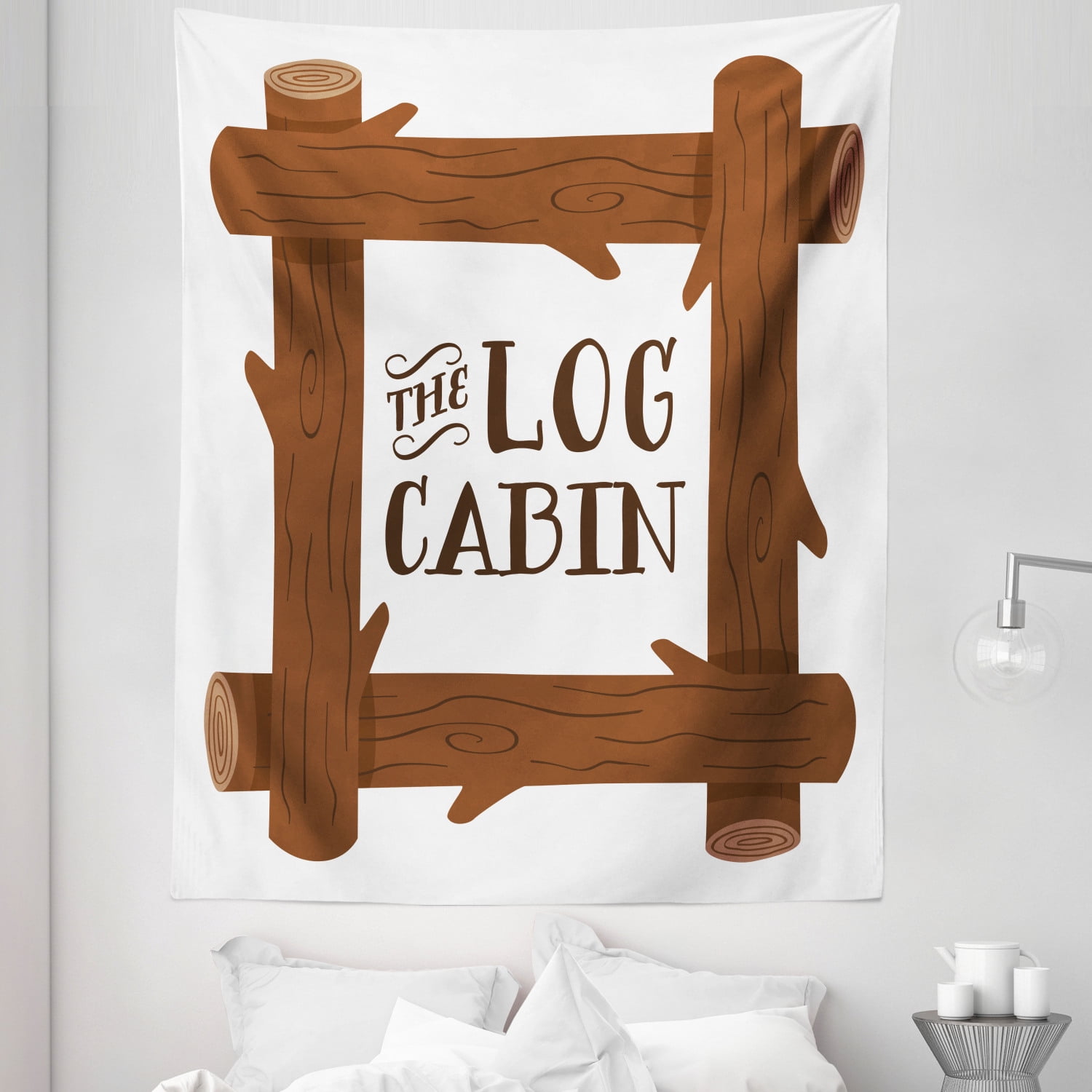 Log Cabin Tapestry, Illustration of a Wooden Square Frame Related with ...