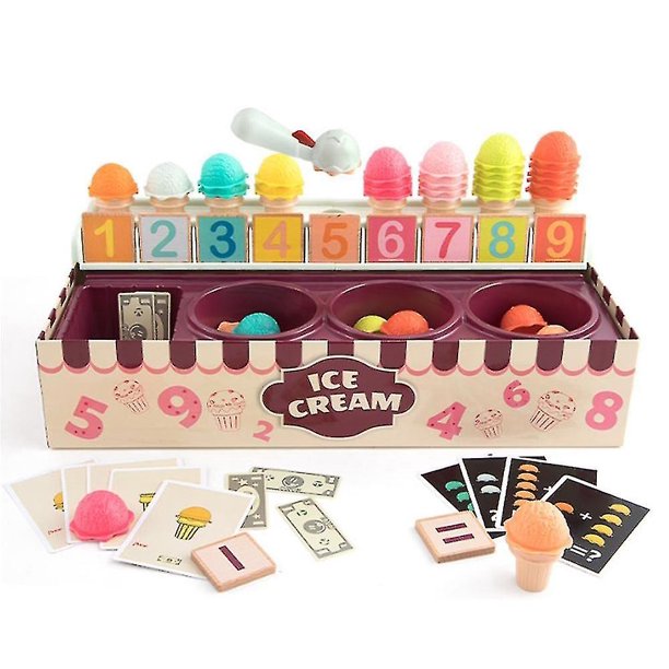 Children's Ice Cream Playset Pretend To Play With Food, 1 Piece, Color ...