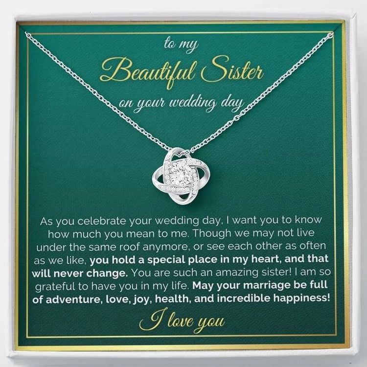 Sister of The Bride Necklace, Sister Wedding Gift for Bride from Sister ...