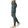 Viv Collection Regular Size Printed Brushed Leggings Atlantis