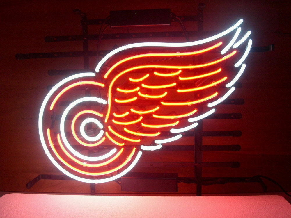 Queen Sense 17"x14" Detroit Sports Team Red Wing Neon Sign Man Cave ...