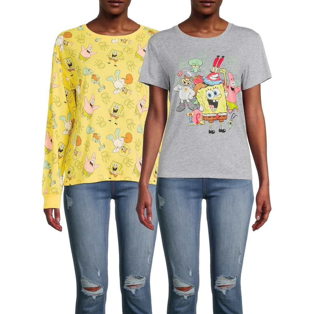 Spongebob Ladies Top 2 Pack - Walmart.com - Walmart.com