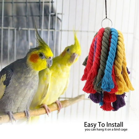 Hanging Bird Toy, Hanging Toys Cotton Rope Bird Toy, Safe Colorful ...
