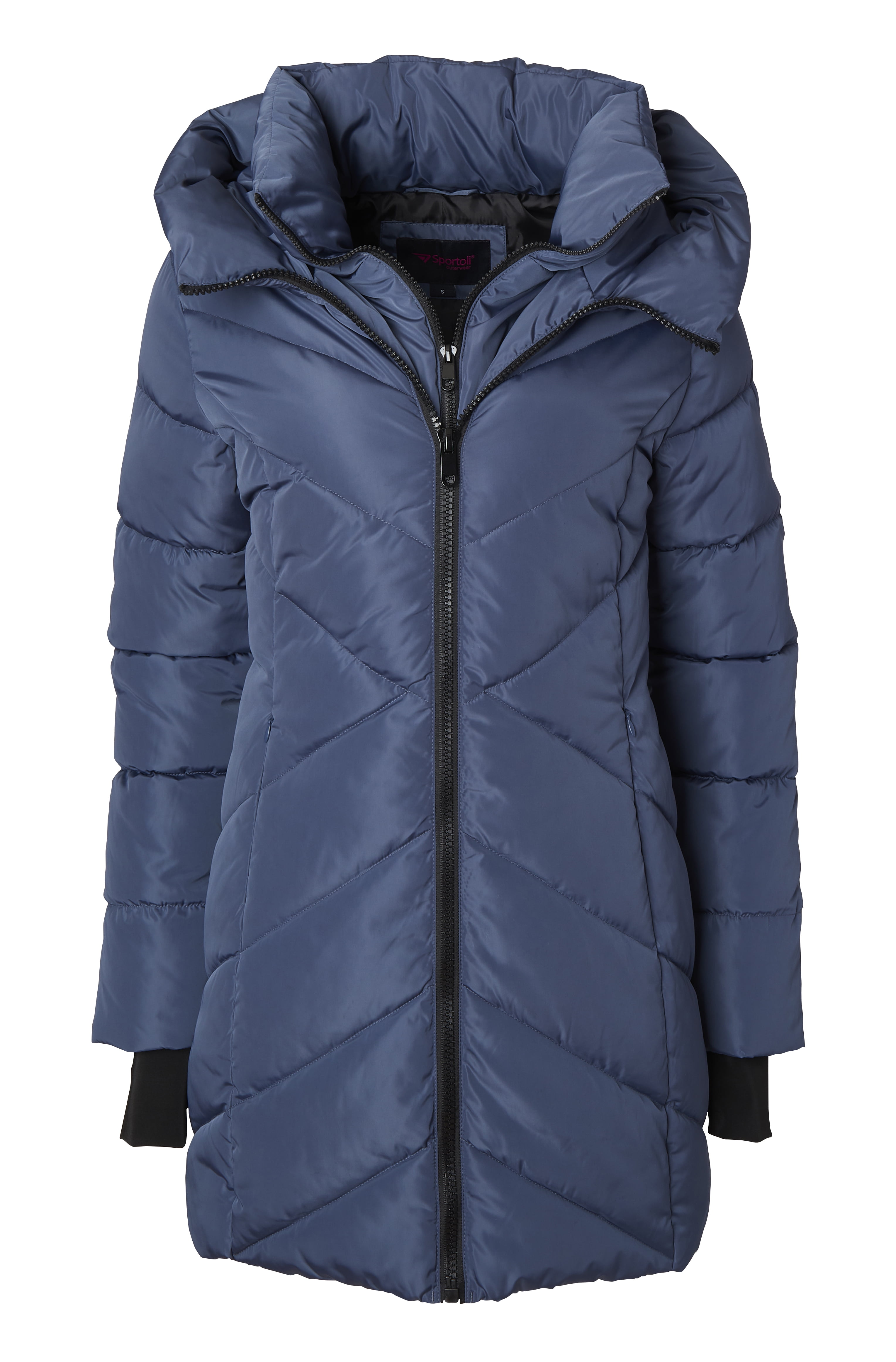 Sportoli Women's Winter Coat Down Alternative Hooded Long Vestee Puffer ...