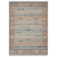 4' X 6' Blue Brick Red And Ivory Oriental Hand Woven Area Rug With ...