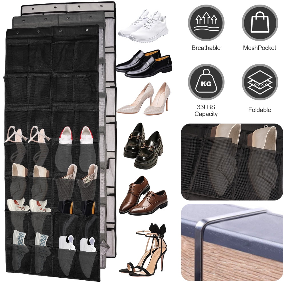 Xhy Over The Door Shoe Organizer 28 Mesh Pockets Closet Hanging Shoe ...