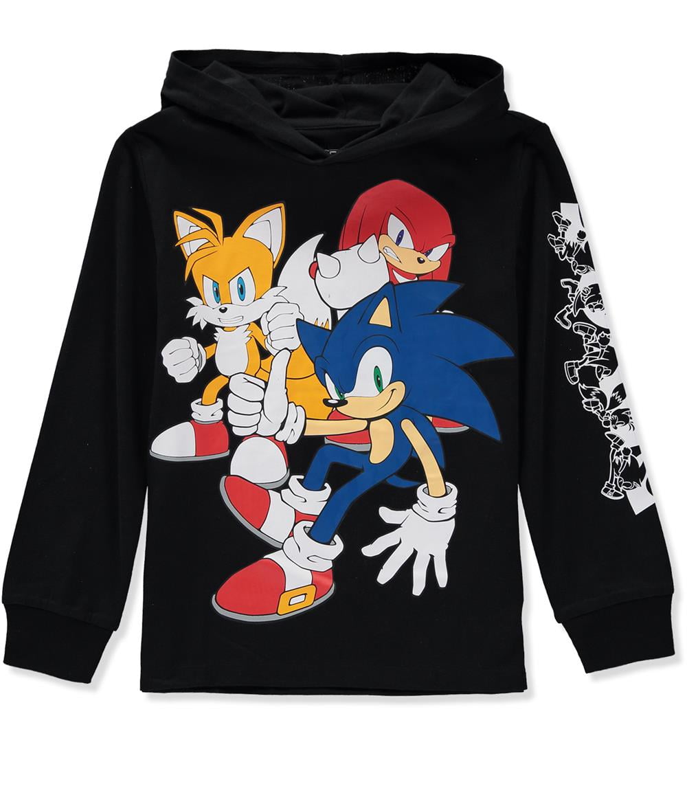 Sonic Boys 4-20 Long Sleeve Sonic and Friends Hooded T-Shirt(Black 14/ ...