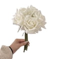 5 Bundles Real Touch Rose Flower Artificial Big Bloom Faux Rose for ...
