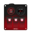 3 Gang Switch Panel with 12V-24V LED Digital Voltmeter 4.8A Dual USB ...